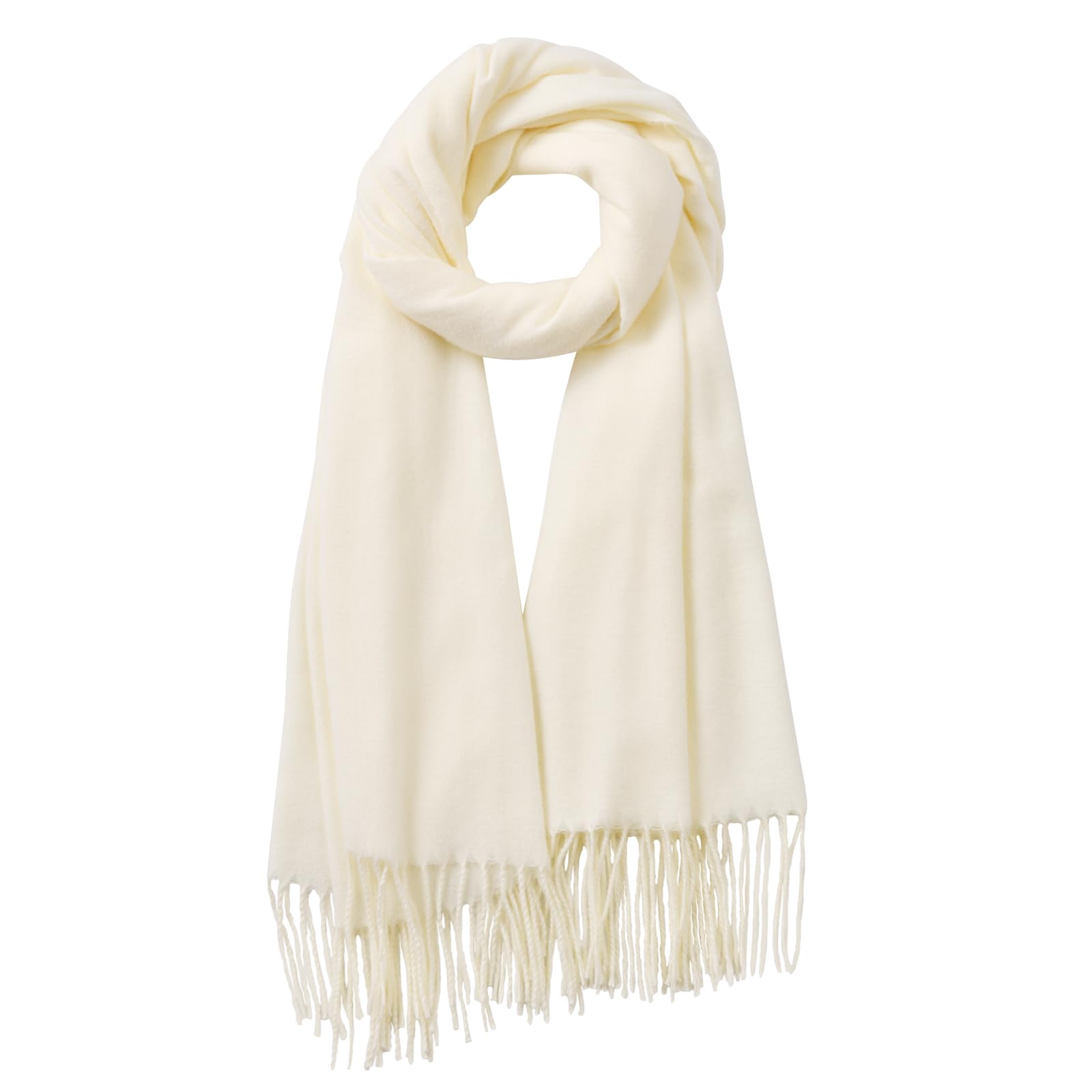 DOFOWORK Scarf for Women - Womens Scarf Pashmina Shawls and Wraps for Evening Dresses, Fashion Long Scarves, 78.7" x 27.5" - White
