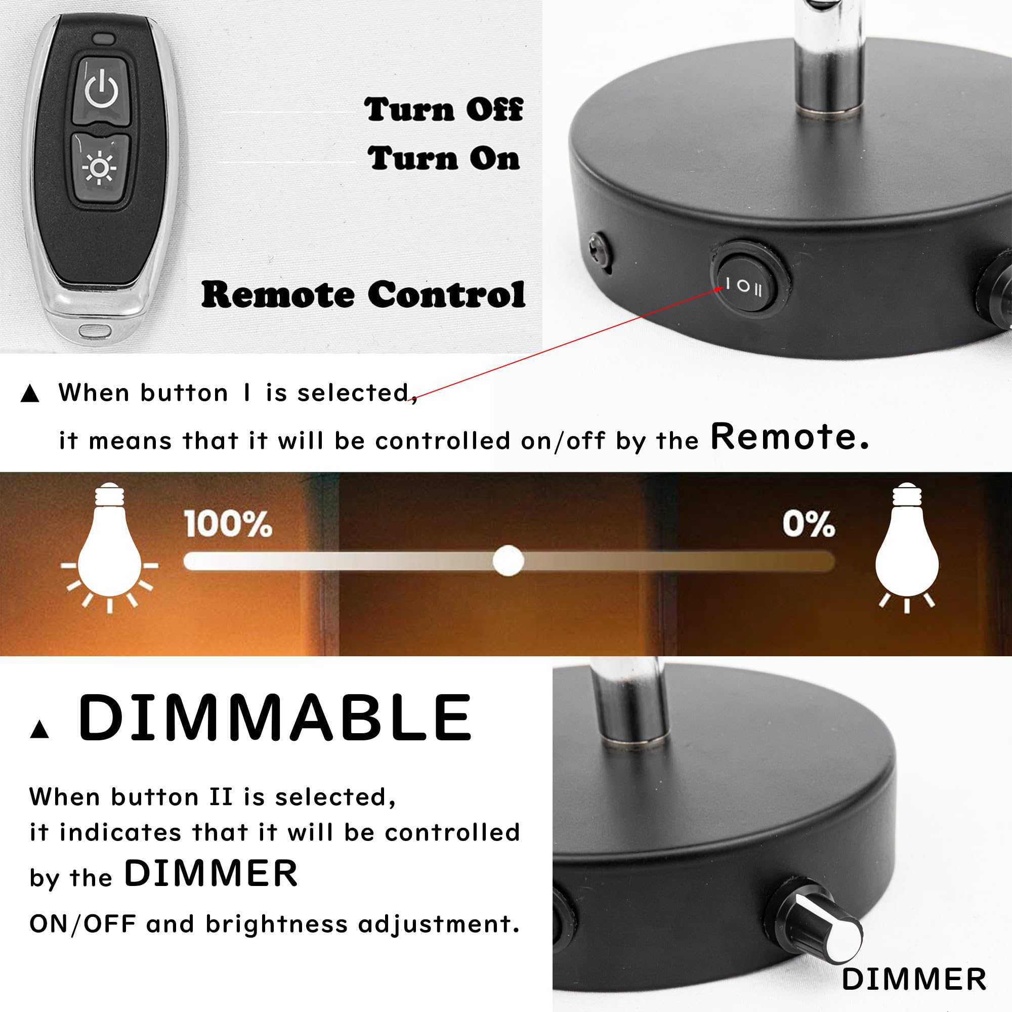 SKIVTGLAMP Industrial Wall Sconce Rechargeable Battery Operated LED Picture Lights with Remote, Cordless E26 LED Two-Heads Black Wall lamp Dimmable for Hallway No Drilling Aisle 2 Lights