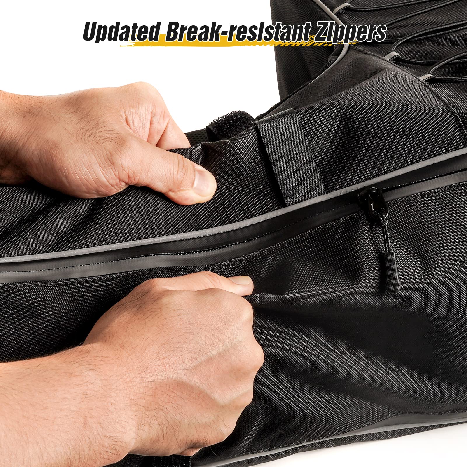 Morjor ATV Storage Bags with Extra Waterproof Cover & Upgraded Zippers, ATV Bag with Back Seat for Passenger