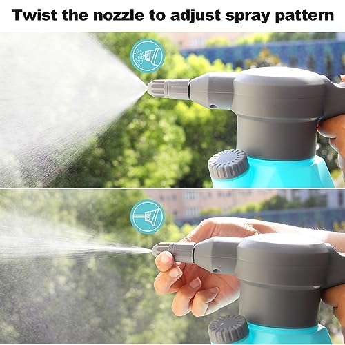 0.5 Gallon/2L Electric Spray Bottle Plant Mister, VAXMAY Electric Sprayer with Adjustable Mist Nozzle and Extension Spout, USB Rechargeable Continuous Spray Bottle for Plants, Fertilizing, Cleaning