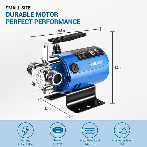 Water Transfer Pump: DEKOPRO Transfer Pump Electric Water Pump Utility Pump Rain Barrel Garden Hose Pump 115V