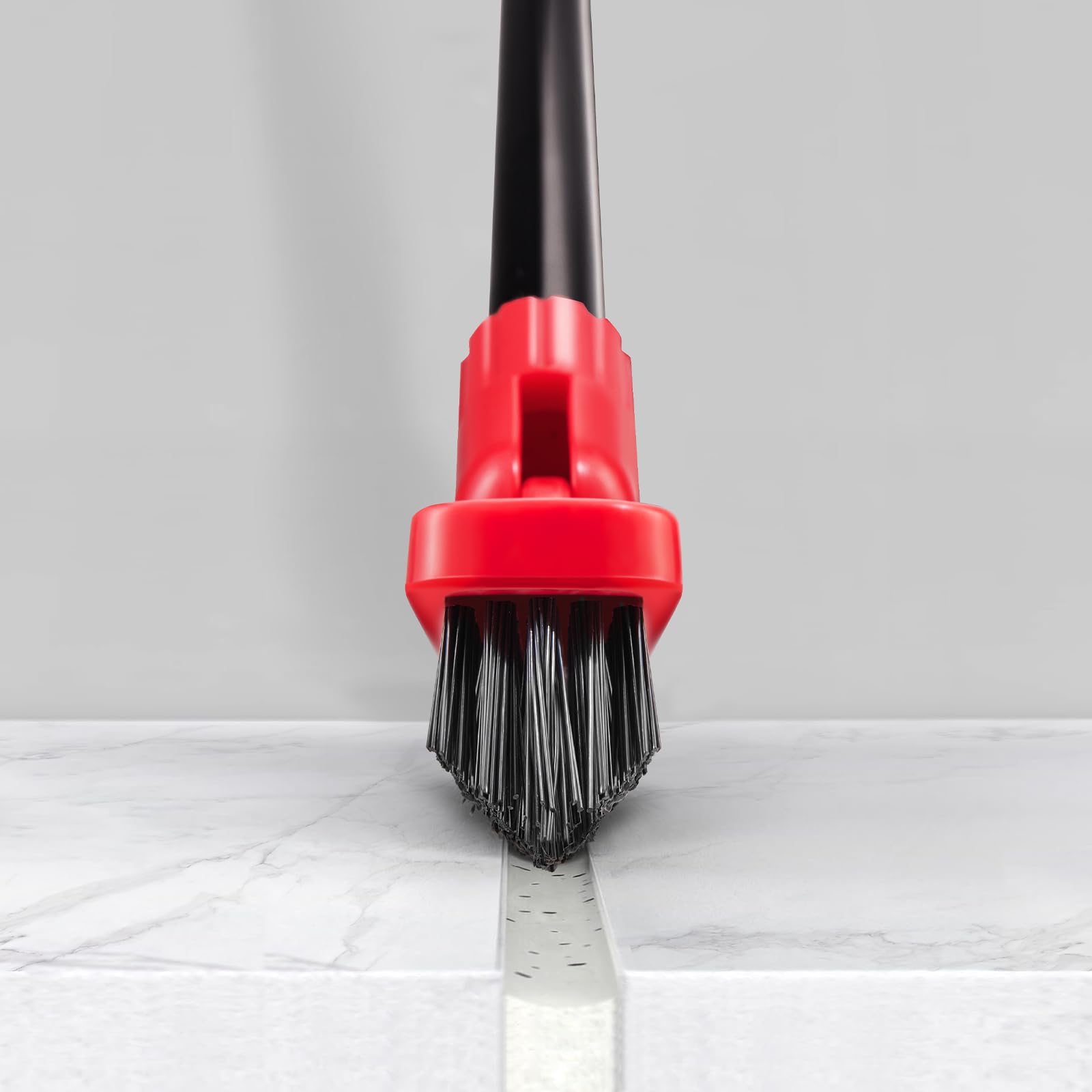 Mitclear V-Shape Grout Scrubbing Brush with Long Handle(52IN), Tiles Scrubber Floor Grout Cleaner with Stiff Bristles, Floor Scrub Cleaning Brush for Tiles Bathroom Kitchen Shower Baseboards