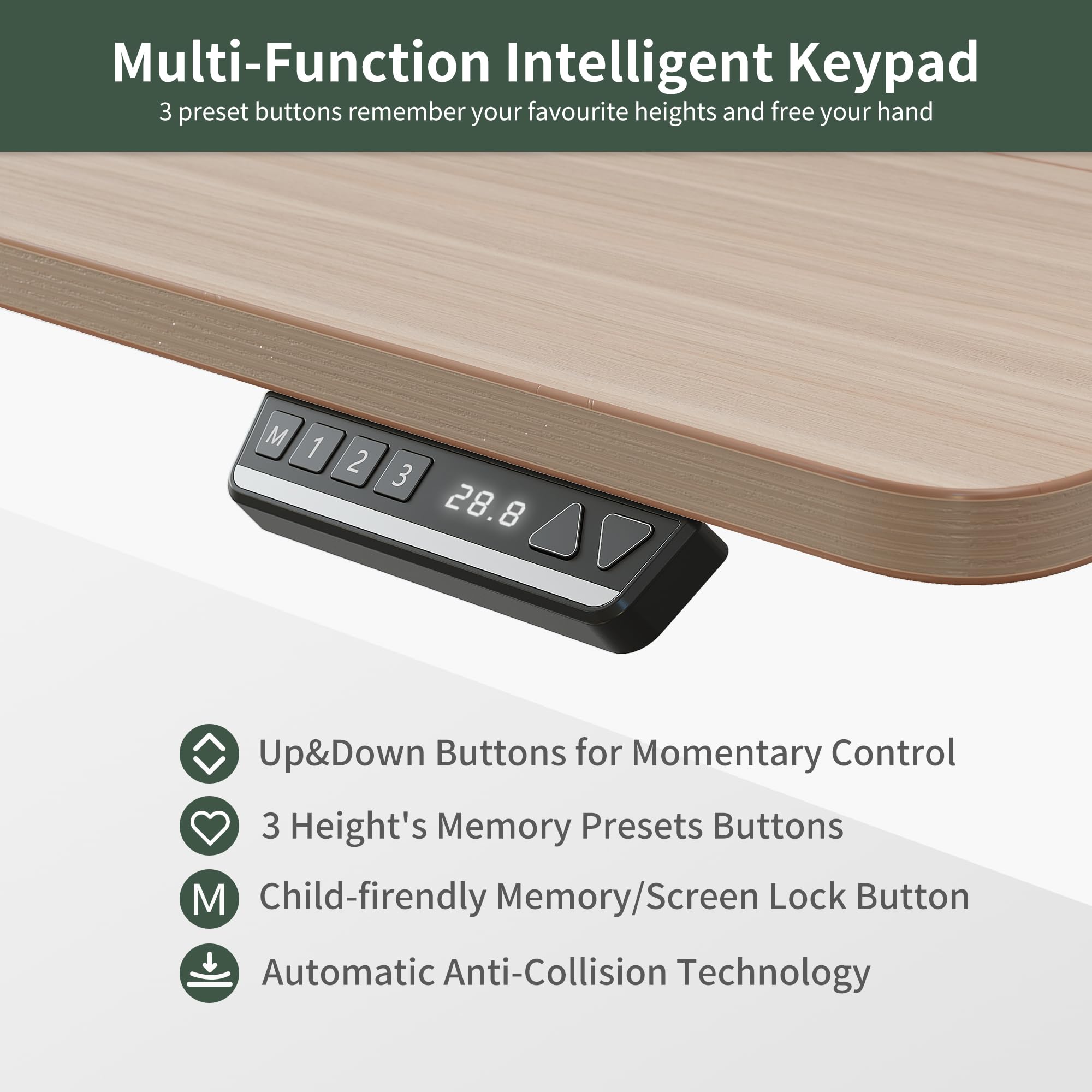 FEZIBO 75 Inches Triple Motor L Shaped Standing Desk Reversible, Electric Height Adjustable Corner Stand up Desk, Sit Stand Desk Computer Workstation, White Frame/Light Walnut Top