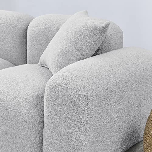 Melpomene Minimalist Convertible Modular Sectional Sofa, Modern 94.5" DIY L Shaped Reversible Sherpa Fabric Sofa Couch for Living Room,Apartment,Office(Grey)