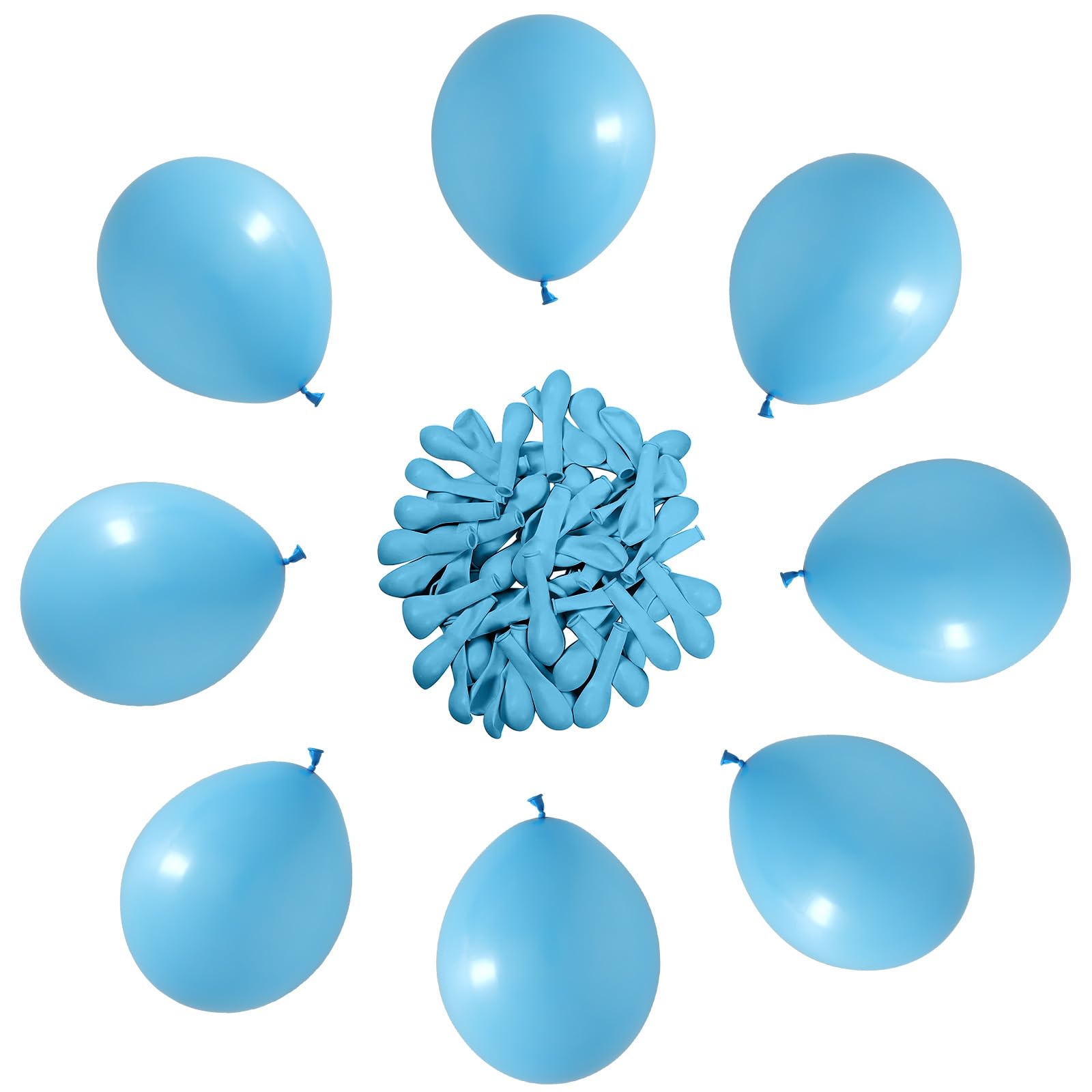 Light Blue Balloons 60pcs 5inch Small Sky Blue Latex Balloon for Balloon Garland Arch Mini 5'' Light Blue Round Balloons for Birthday Party Decoration DIY Gender Reveal Baby Shower