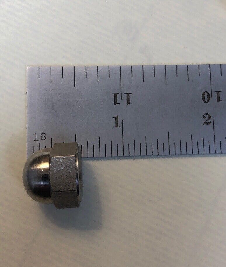 5/16 Acorn Cap Nut Extra High & Wide Round 5/16-18 Solid 18-8 9/16x9/16 WxH (50)