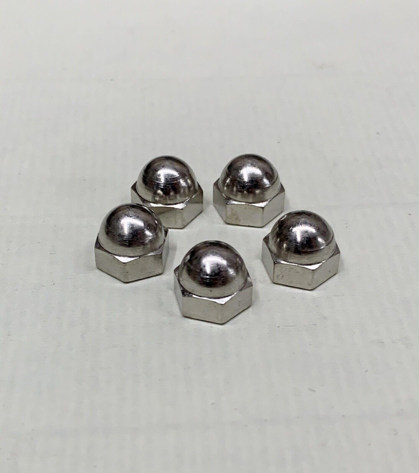 (50) 10-32 Brass Nickel Plated Acorn Chrome Dome/Cap Hex Nut #10 x 32 10/32