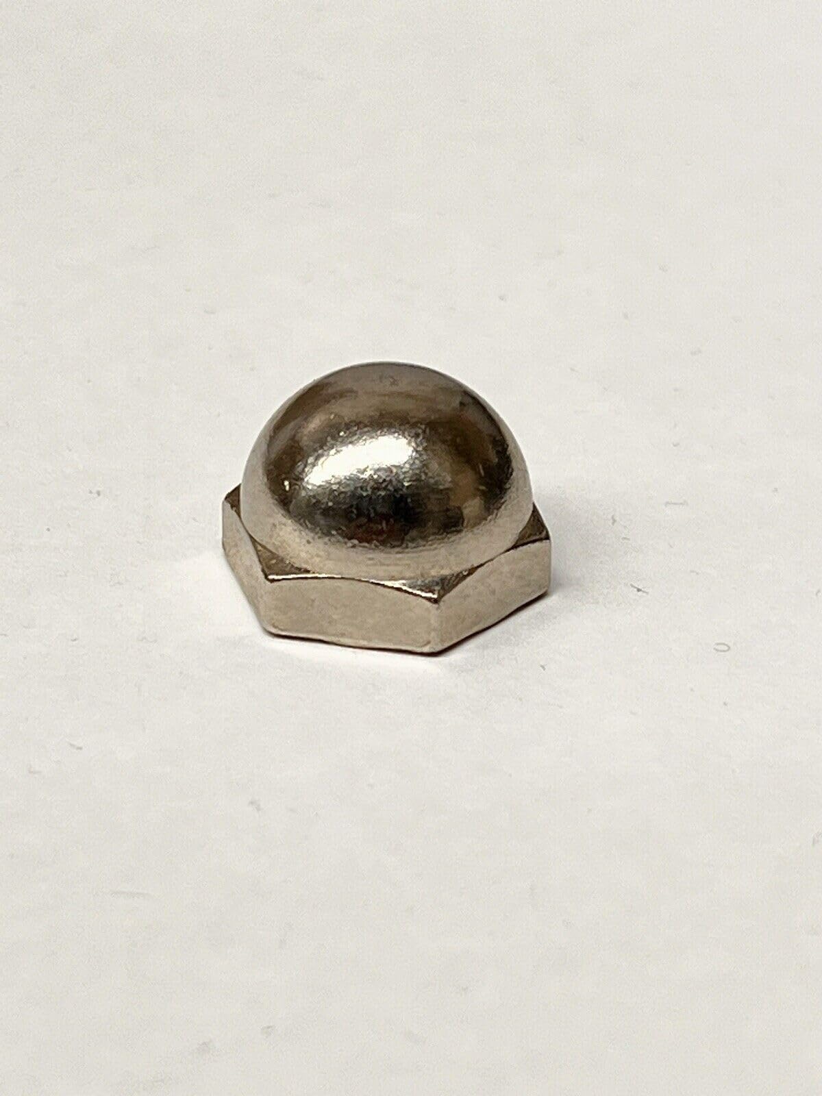 (4) 7/16-14 Acorn Cap Nut Brass Nickel Plated Rounded .437-14 7/16" Brass Nickel