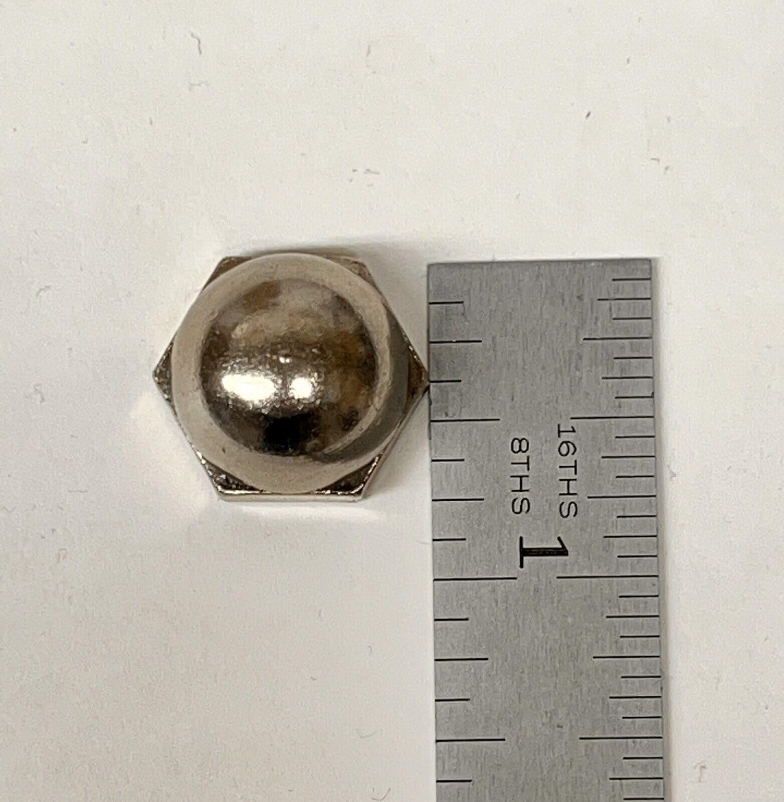 (4) 7/16-14 Acorn Cap Nut Brass Nickel Plated Rounded .437-14 7/16" Brass Nickel
