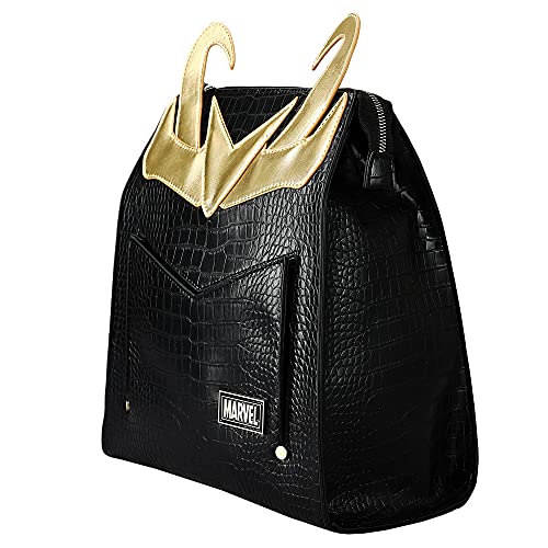 Marvel Comic Book Loki Cosplay Black Mini Backpack