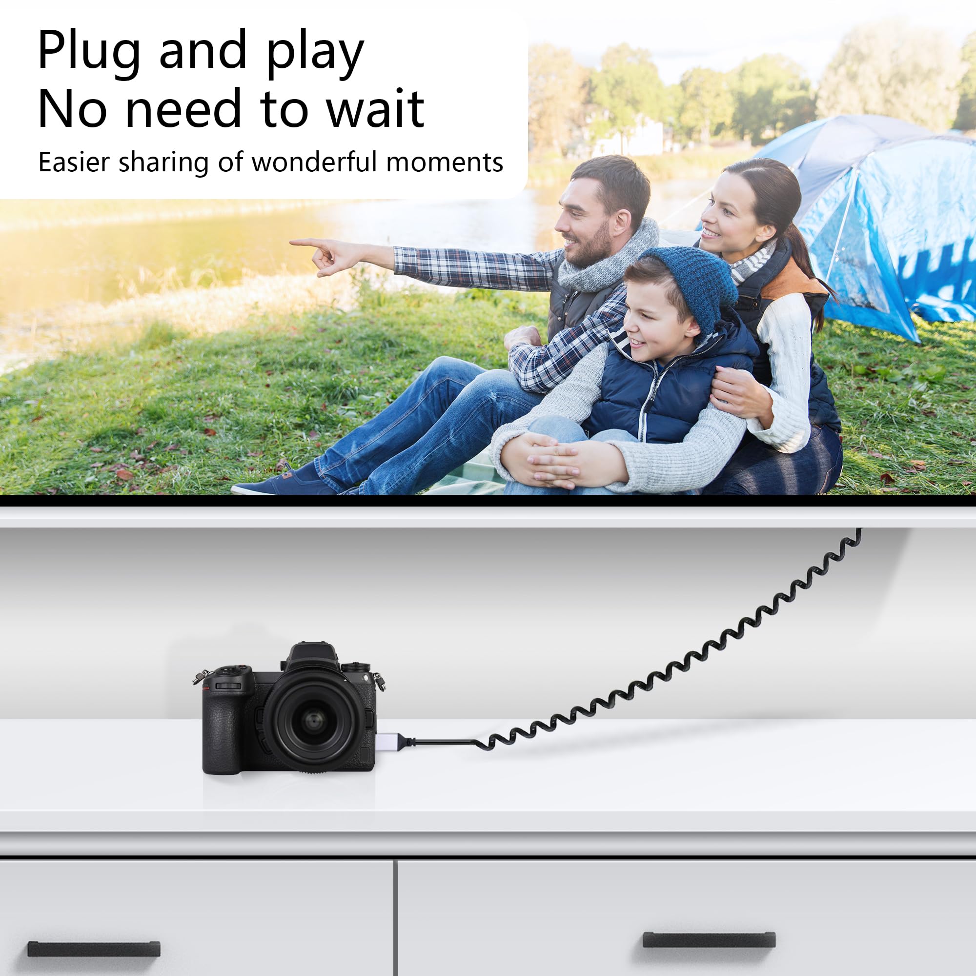 RIIEYOCA 90 Degree Down Angle UHD 4K Micro HDMI Male to HDMI Male 18Gbps High Speed 2.0 Extender Coiled Cable Supports 4K@60Hz,1080p,ARC,3D,for Laptop,DVRs,HDTV,Roku Ultra Stretchable to 1.5M/5FT