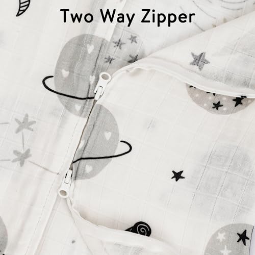 Alarmore Sleep Sack 12-18 Months, 0.5 Tog Muslin Wearable Blanket, Summer Sleeveless Baby Sleeping Bag with 2-Way Zipper