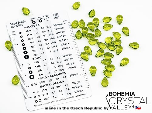 Teardrop Glass Beads for Jewelry Making Set - 120+ Bead Kit of 6x9mm Pendant Drop Beads in 4 Bright Distinct Colors: Blue, Red, Olive Green, Half Silver