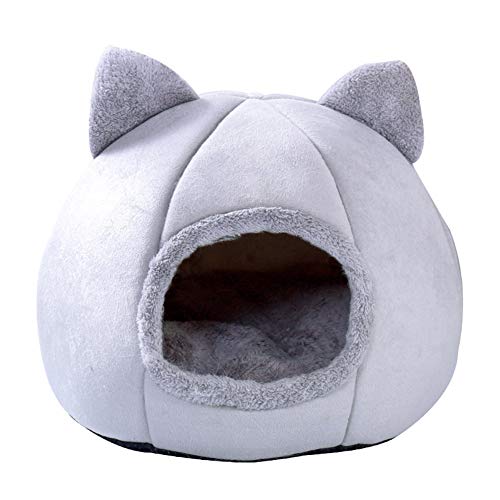 Ozgkee Small Cat Tent Pet Bed Semi Closed Warm Pet Nest Comfortable Pet Bed Winter Plush Kennel (660)
