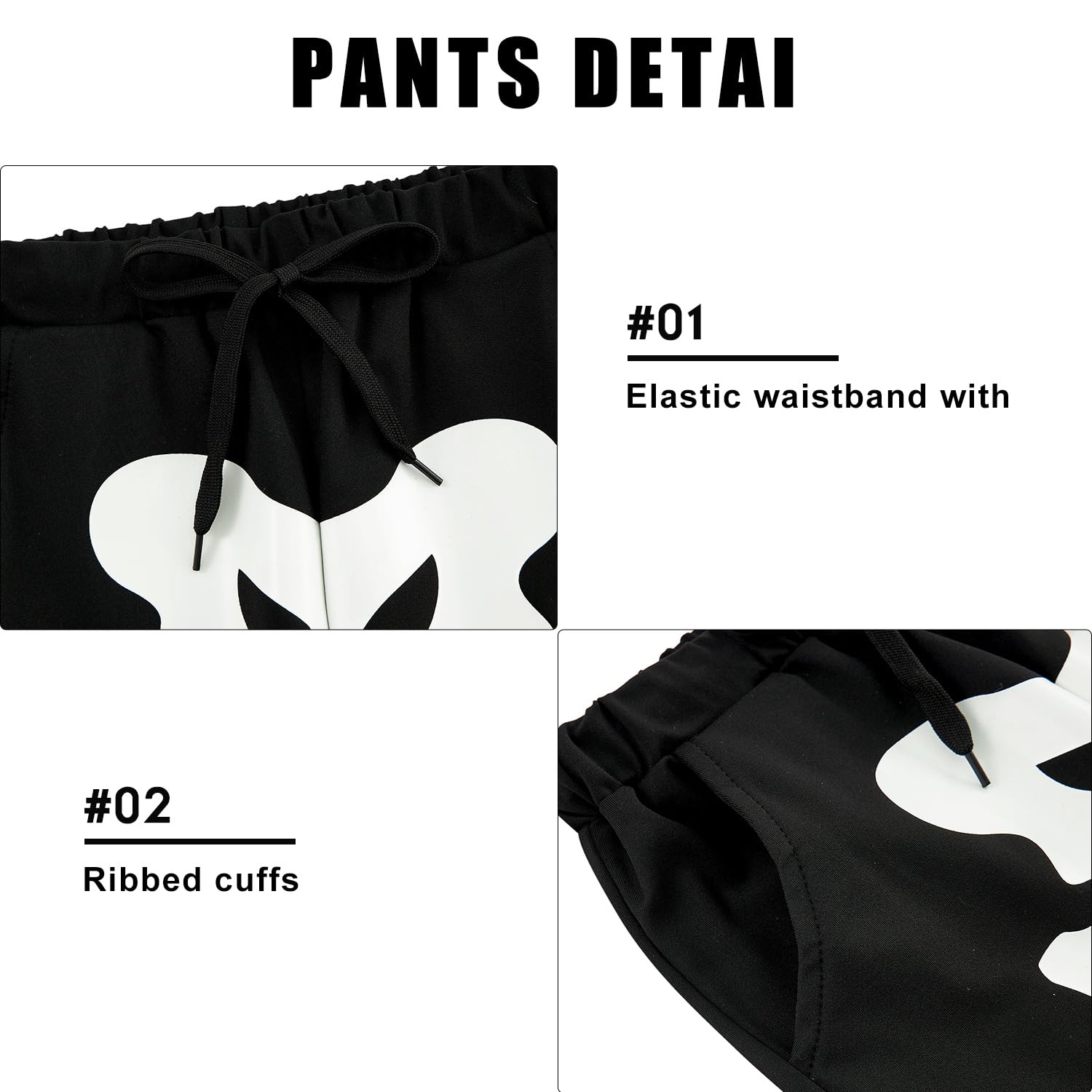 uideazone Halloween Glow in The Dark Pullover Pants Sets for Kids Boys 3d Graphic White Skeleton Bones Hoodie Outfit Two Piece Halloween Clothes Size 7-8