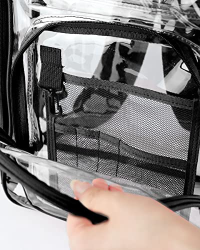 Teskyer Clear Backpack, Heavy Duty Clear Backpack for Boys and Girls, Kids Clear Backpack for School, Stadium Approved, Black