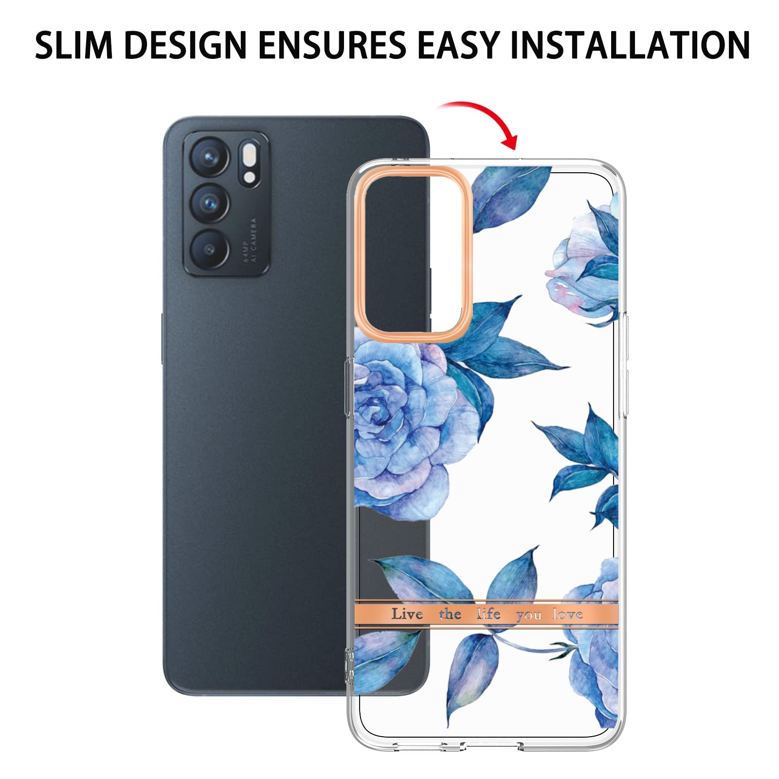 Compatible with Oppo Reno6 Pro 5G Case Cover,Compatible with Oppo Reno 6 Pro 5G for Mobile Phone TPU Case Cover LMD