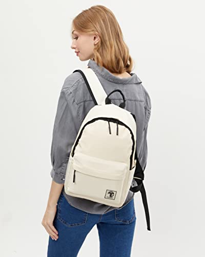 TALMONT Backpack for Women Small Waterproof Laptop Backpack for School and College Lightweight Women's bag Carry-on Flight approved womens Backpack Mochilas (Milk)
