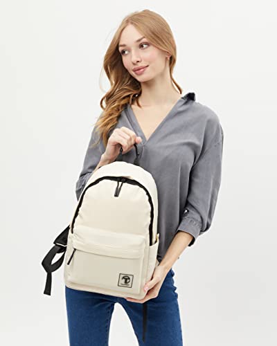 TALMONT Backpack for Women Small Waterproof Laptop Backpack for School and College Lightweight Women's bag Carry-on Flight approved womens Backpack Mochilas (Milk)