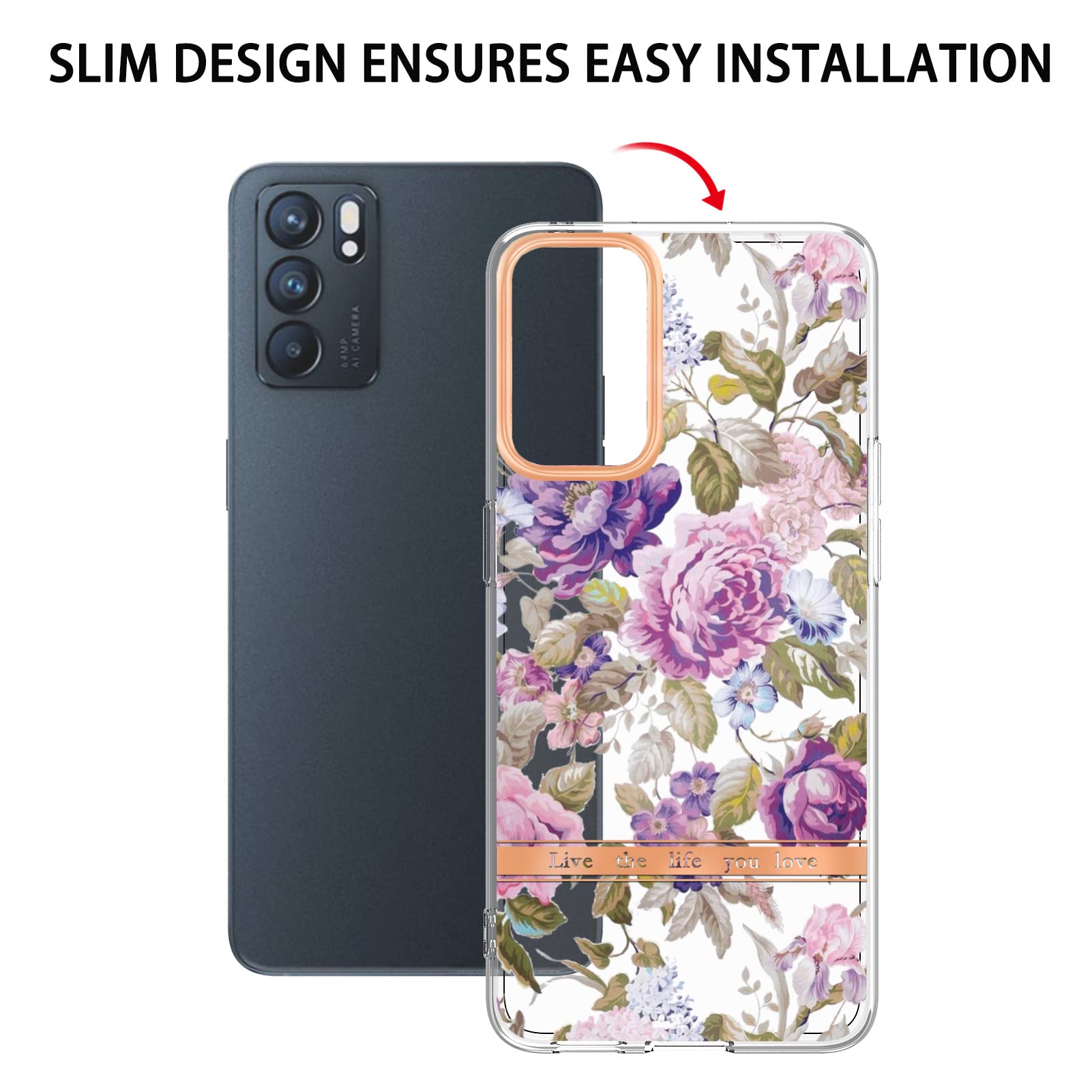 Compatible with Oppo Reno6 Pro 5G Case Cover,Compatible with Oppo Reno 6 Pro 5G for Mobile Phone TPU Case Cover ZMD
