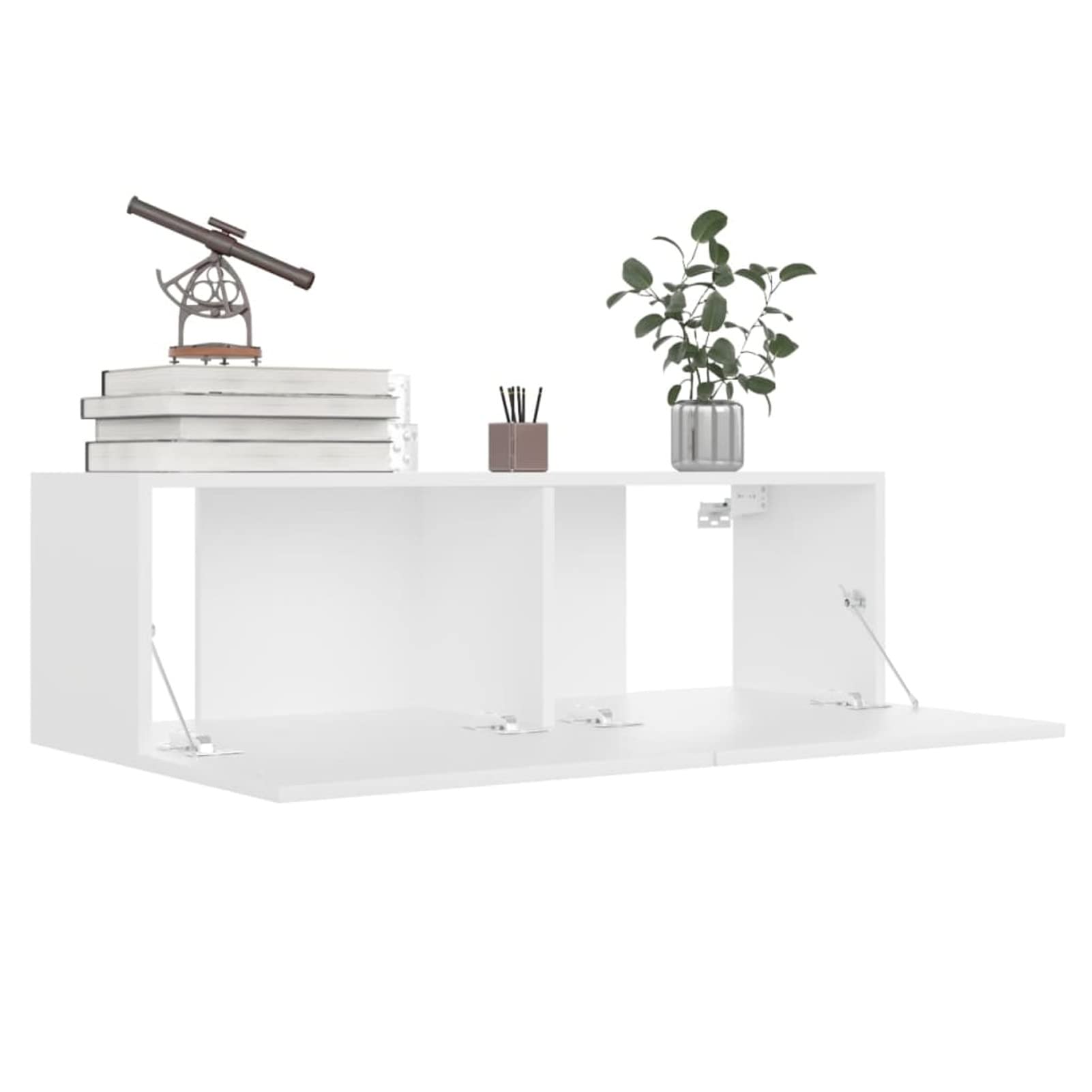 BULANED Fire Place Tv Stand,Home Stand White,Tv Wall Units for Living Room,4 Piece TV Cabinet Set White Engineered Wood