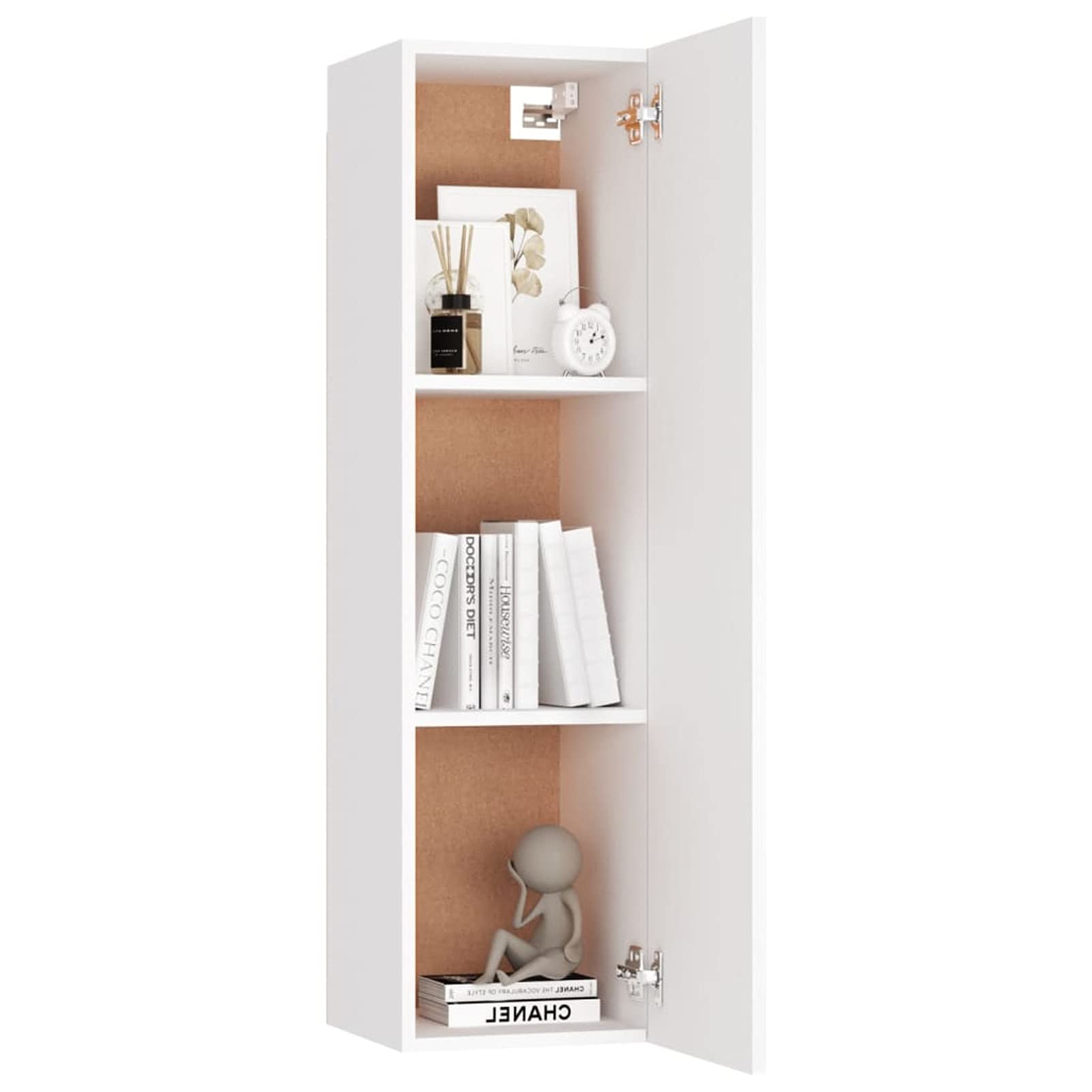 BULANED Fire Place Tv Stand,Home Stand White,Tv Wall Units for Living Room,4 Piece TV Cabinet Set White Engineered Wood