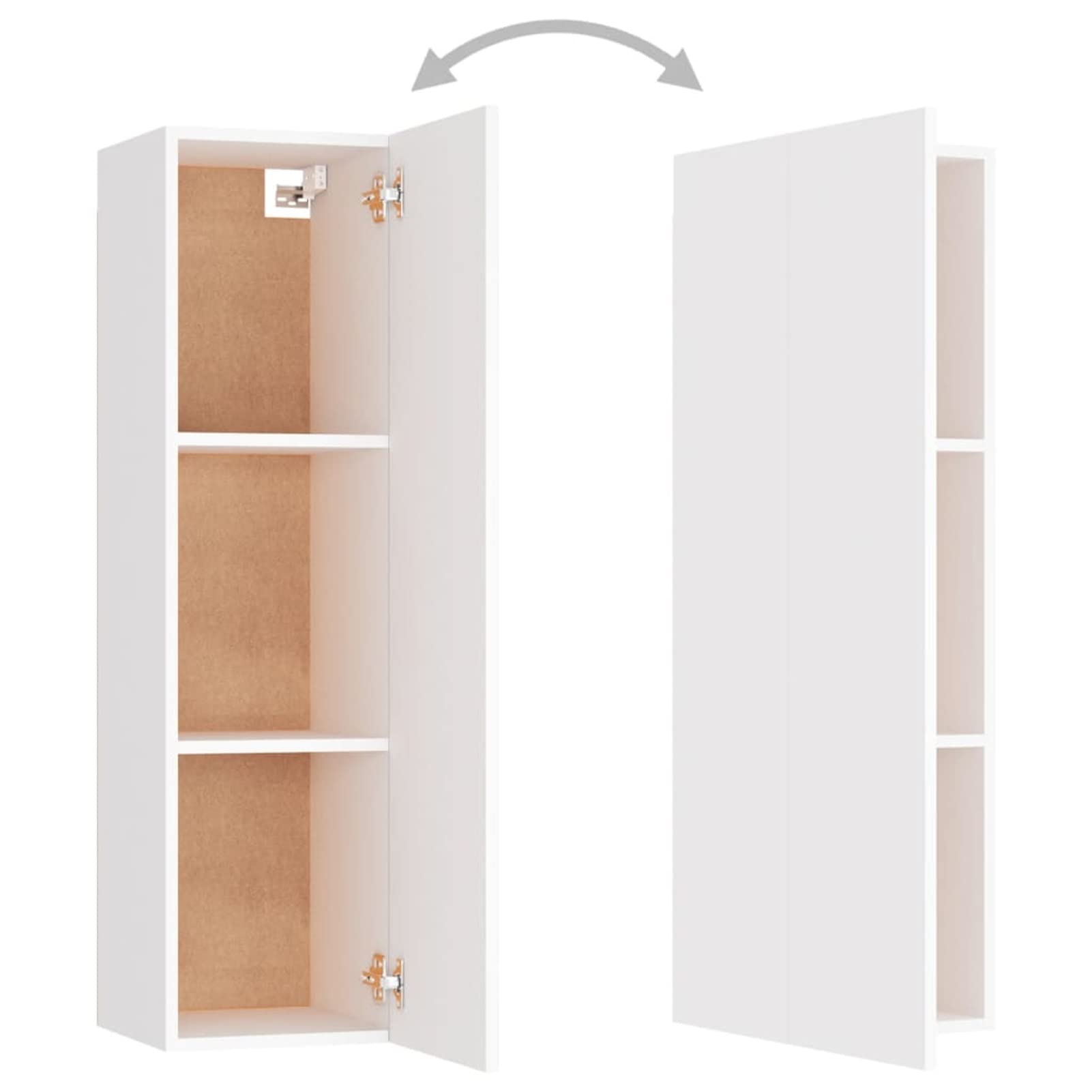 BULANED Fireplace Tv Unit,Tv Cabinet,Wall Mounted Tv Cabinet,Luxury Tv Stand,3 Piece TV Cabinet Set White Engineered Wood