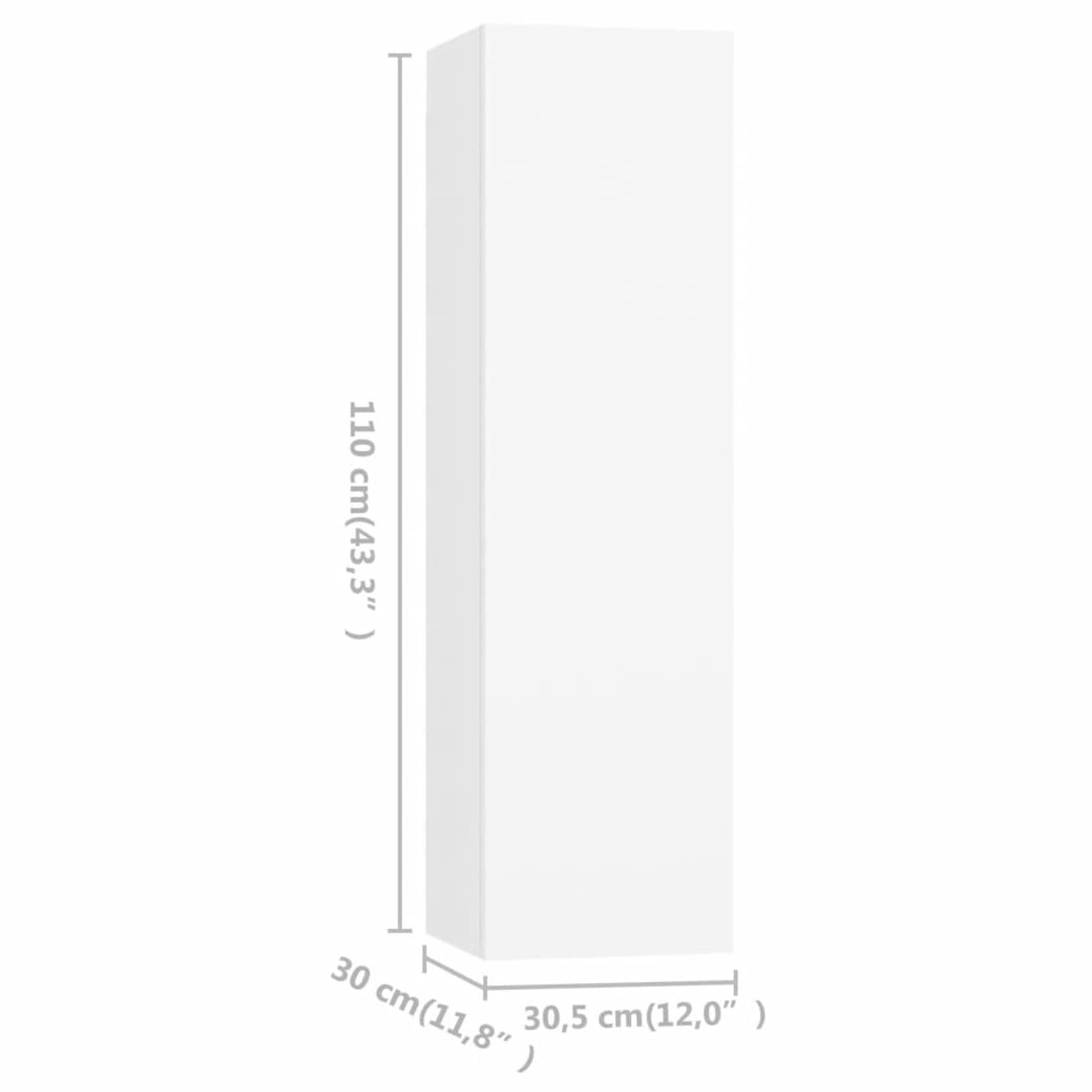 BULANED Fireplace Tv Unit,Tv Cabinet,Wall Mounted Tv Cabinet,Luxury Tv Stand,3 Piece TV Cabinet Set White Engineered Wood