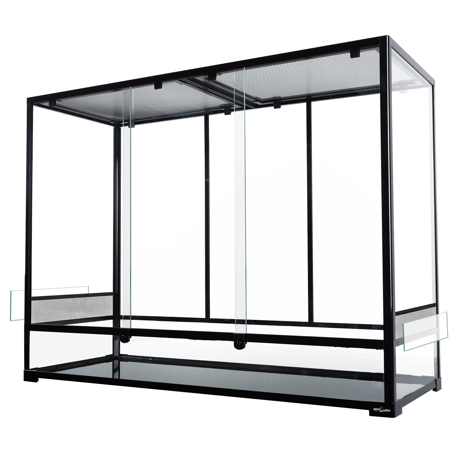 REPTI ZOO 135 Gallon Reptile Glass Terrarium, 48" x 18" x 36" Vertical Tempered Glass Rainforest Reptile Terrarium, 2 in 1 Use Knock-Down Paludarium Tank