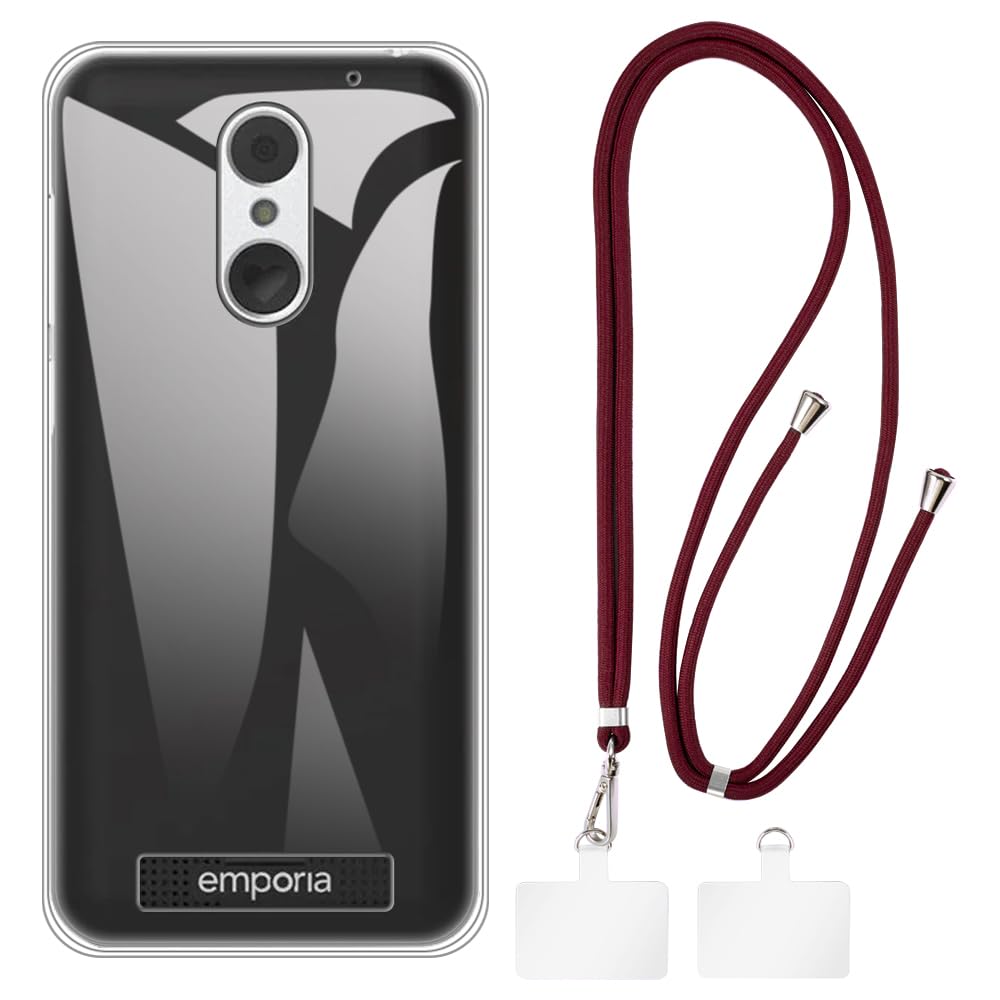 Shantime Emporia Smart 4 Case + Universal Mobile Phone Lanyards, Neck/Crossbody Soft Strap Silicone TPU Cover Bumper Shell for Emporia Smart 4 (4.95”)