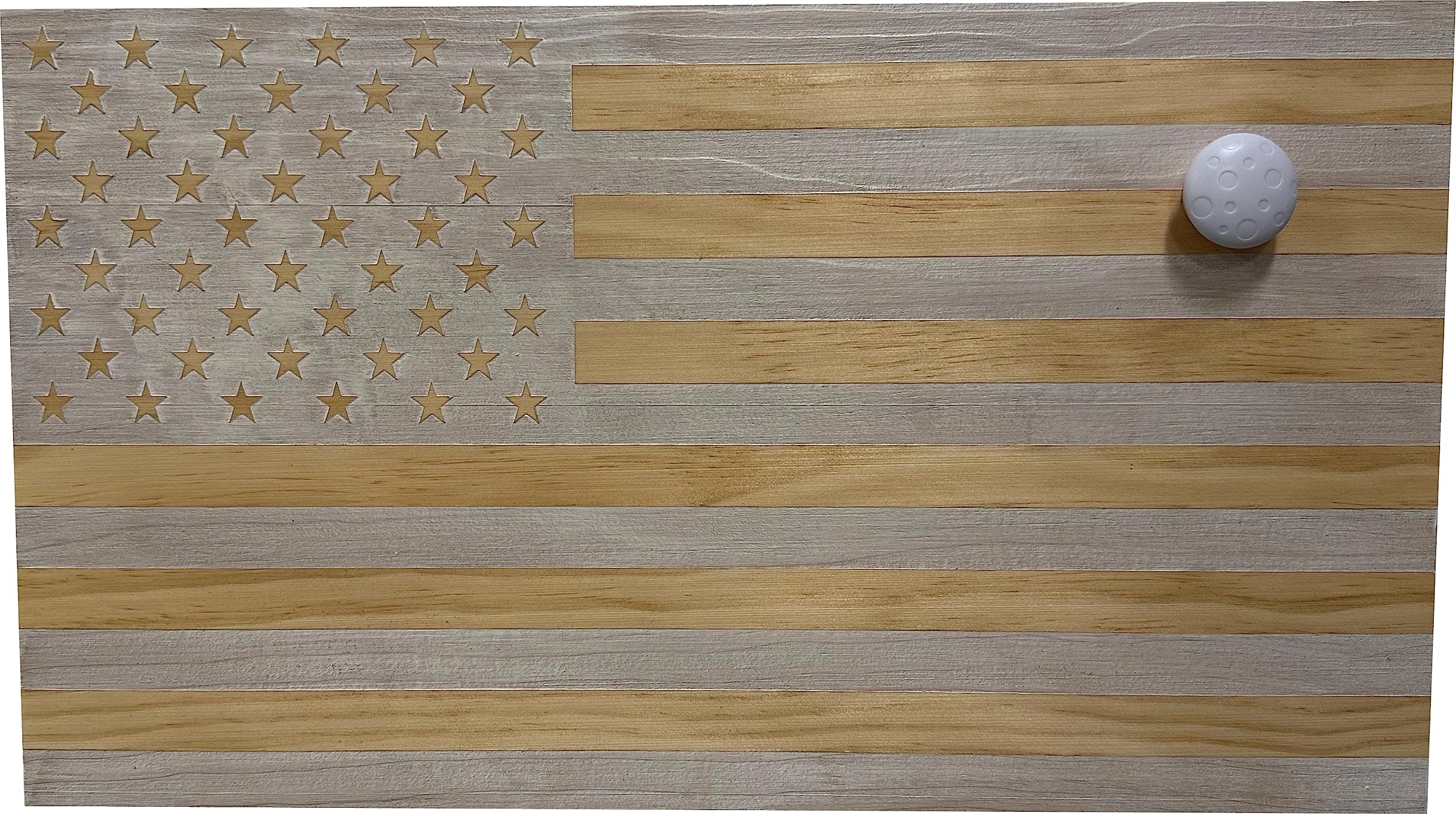 American Flag Concealed Gun Cabinet, Hidden Gun Storage American Flag (Whitewashed)
