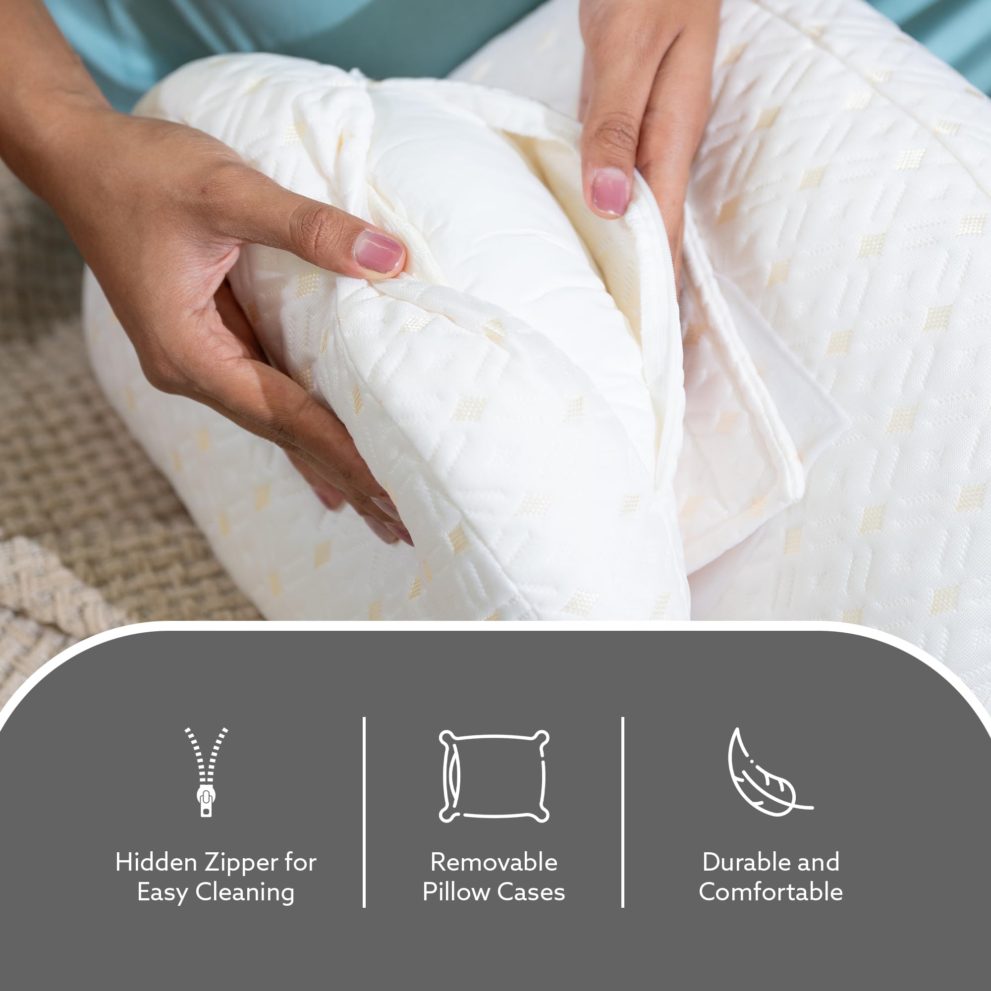 Dukanix Pregnancy Pillows for Sleeping, Pregnancy Body Pillow, Support for Belly, Back, Hip and Leg, Maternity Pillow with Adjustable Cooler Cover, Pregnancy Wedge Pillows Ideal for Pregnancy Travel,