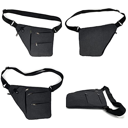 Strangefly Slim Sling Bag Anti-Theft Personal Pocket Bags Chest Side Body Backpack Compact Small Single Crossbody Shoulder Daypacks for Men Women (Black)
