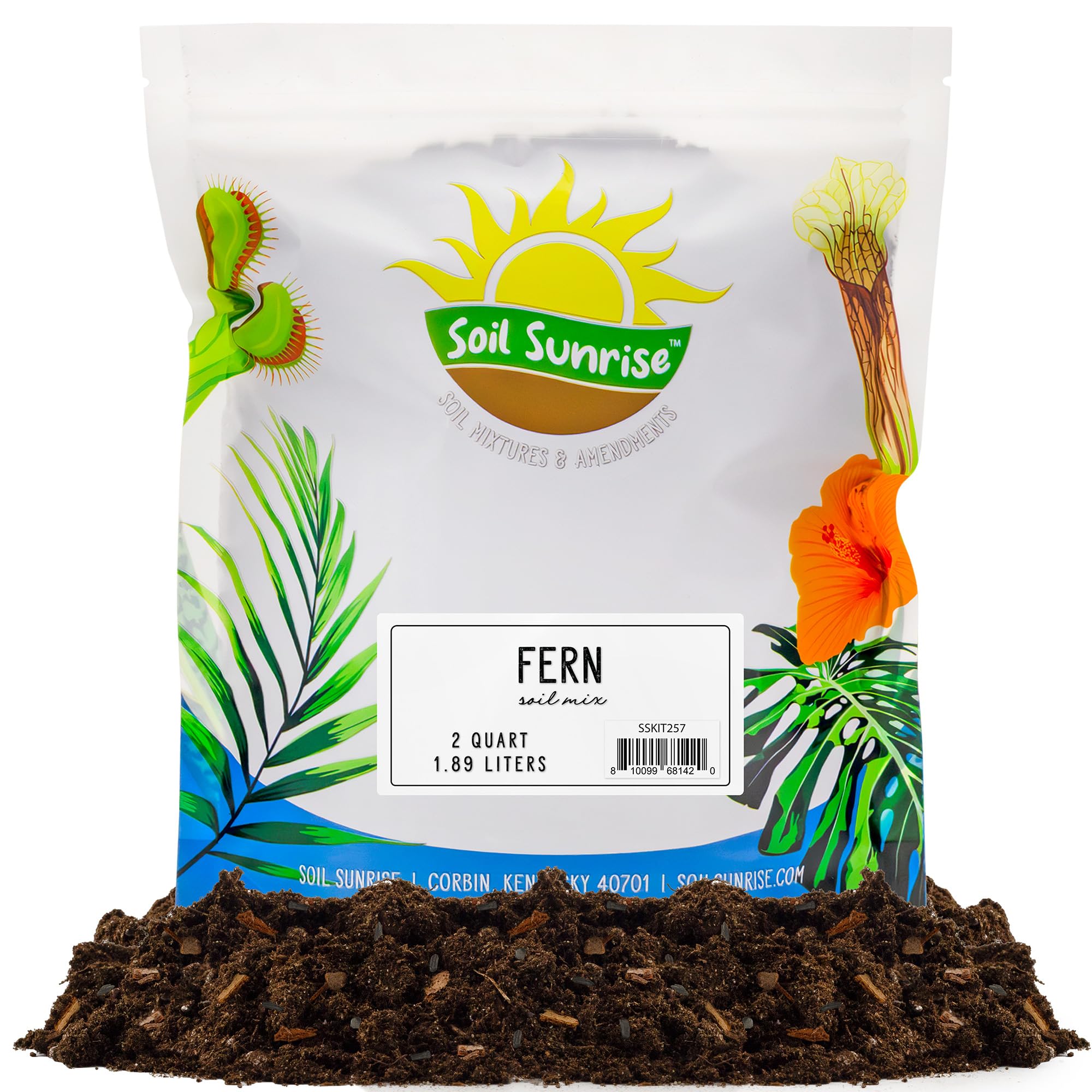 Fern Plant Potting Soil Mix (2 Quarts), Custom Hand Blended Mixture for Indoor/Outdoor Container Gardening