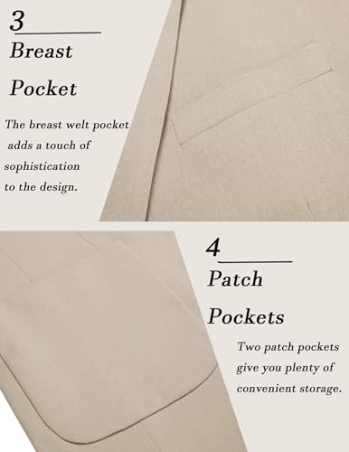 COOFANDY Men's Business Suit Jacket Stretch Knit Sport Coats Blazer Regular Fit Light Khaki