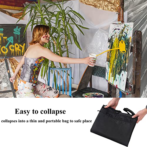 eageus Art Portfolio Case 26 x 38 inches, Waterproof Nylon Large Art Portfolio Bag Artist Canvas Carrying Bag with Soft-sided Shoulder Straps, Black Art Storage Folder for Artwork Organization