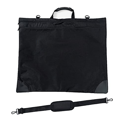 eageus Art Portfolio Case 26 x 38 inches, Waterproof Nylon Large Art Portfolio Bag Artist Canvas Carrying Bag with Soft-sided Shoulder Straps, Black Art Storage Folder for Artwork Organization