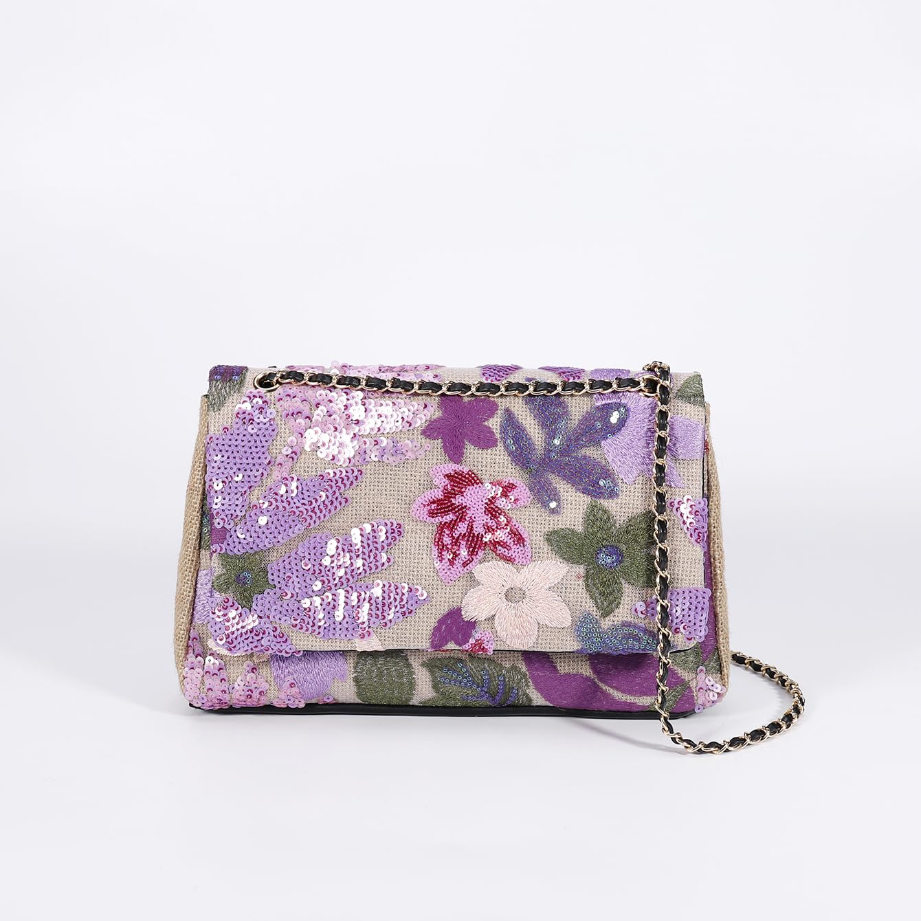 Wabilu Women Girls Summer Straw Bag Sequin Floral Embroidery Straw Clutch Purse Woven Shoulder Handbag For Beach Party Wedding With Random Flower Pattern