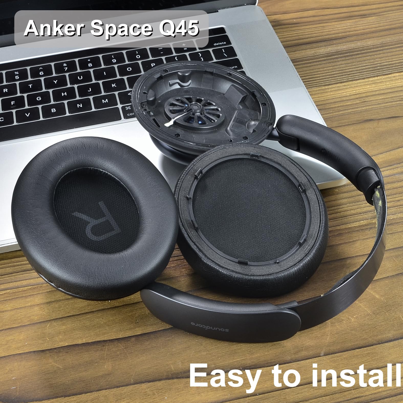 Q45 Earpads - defean Replacement Ear Pads Cover Cushions Compatible with Anker Space Q45 Adaptive Active Noise Cancelling Headphones (Black)