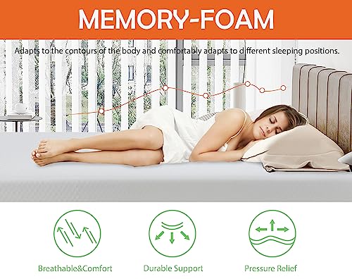 5/6/8/10/12 inch Full Size Mattress with Cover, Green Tea Cooling Gel Memory Foam Mattress for a Cool Sleep & Pressure Relief, Medium Firm Base Foam Mattresses, Bed in a Box, CertiPUR-US Certified