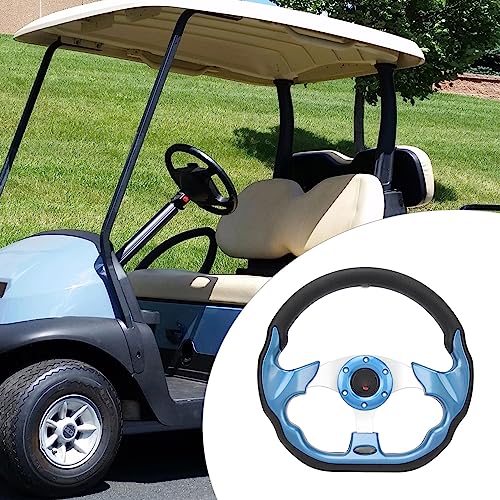 Steering Wheel Kit, PU Leather Surface Strong Grip Wear Resistant Cart Steering Wheel 12.5 Inch Universal Beautiful for DS Precedent Onward Tempo (Blue)
