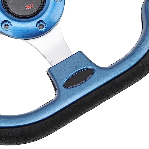Steering Wheel Kit, PU Leather Surface Strong Grip Wear Resistant Cart Steering Wheel 12.5 Inch Universal Beautiful for DS Precedent Onward Tempo (Blue)