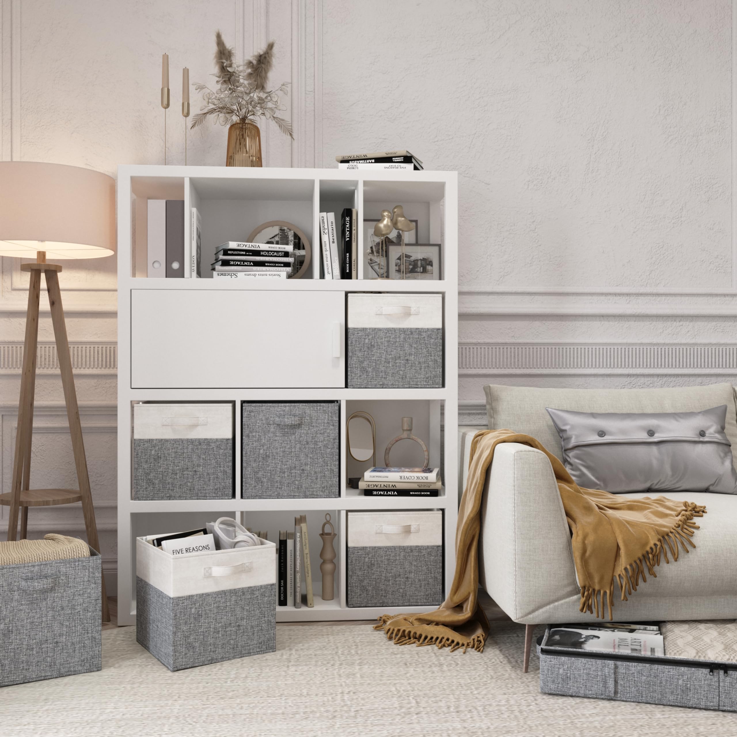 Clutter Mutter Open Storage Bins (White 13 inch)