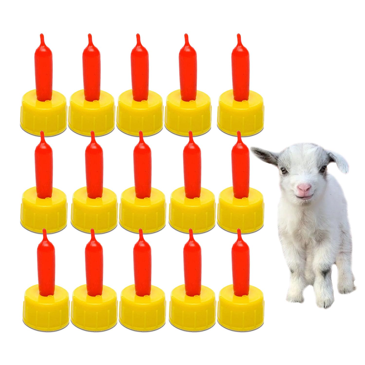 DXary Pritchard Nipple for Goats, Small Soft Goat Nipples Silicone Lambs Milk Drink Nipple for Feeding Sheep Goat Lamb Puppy Nursing Farm Supplies (15 Pieces)