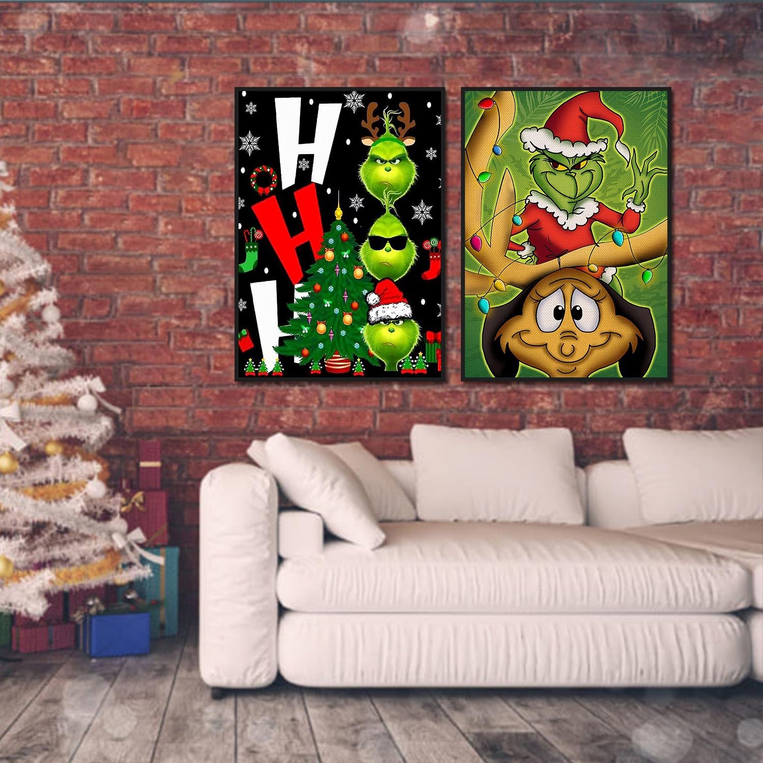 Akahllc 2 Pack Christmas Diamond Painting Kits,Christmas Diamond Art Kits for Adults Beginners,5D Christmas Gem Painting Kits for Gift Home Wall Decor(12X16 inch)