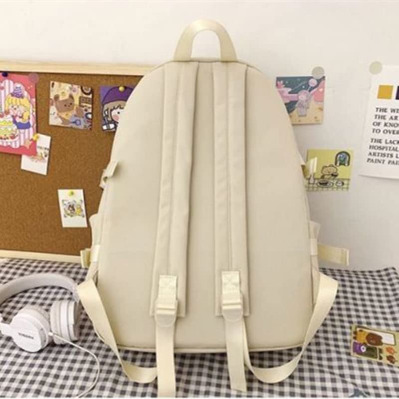 Edles Elves backpack school bag withe side pokect large suitable for boy girl ​hiking camping picnic (black, doll, card, badge)