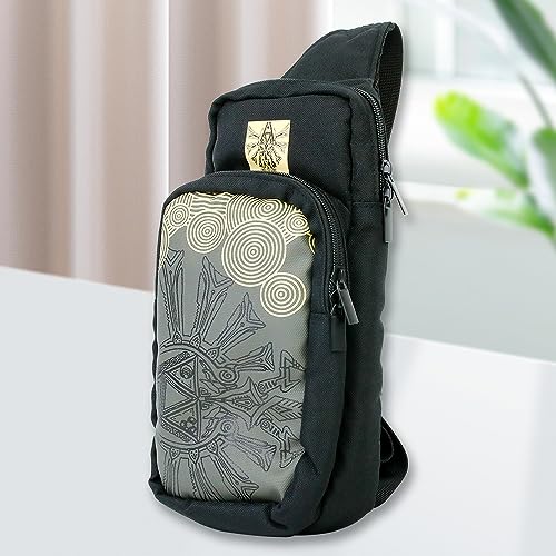 PERFECTSIGHT Travel Bag for Nintendo Switch/Lite/OLED, Cute Crossbody Shoulder Bag for Tears of The Kingdom, Portable Sling Backpack Game Carrying Case for NS Console Dock Joycon Accessories, Yellow
