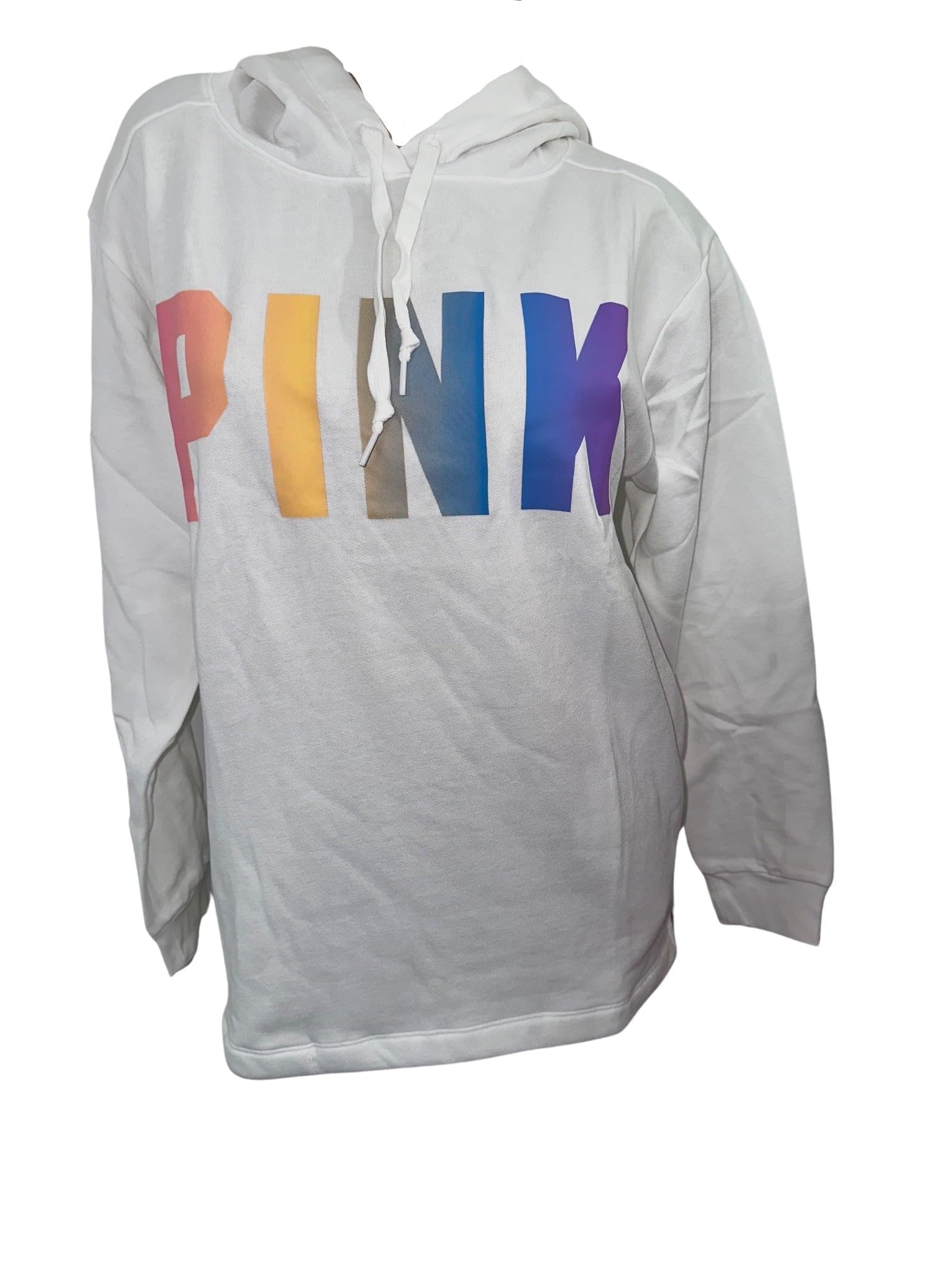 Victoria's Secret Pink Fleece Campus Pullover Sweatshirt Hoodie Color White New (as1, alpha, x_l, regular, regular)