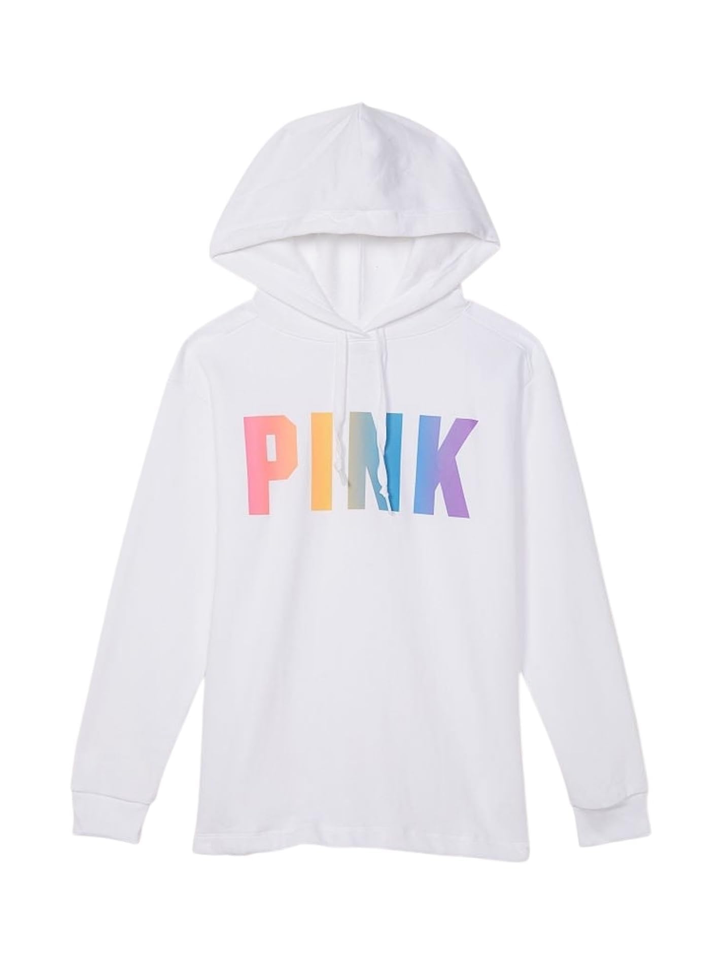Victoria's Secret Pink Fleece Campus Pullover Sweatshirt Hoodie Color White New (as1, alpha, x_l, regular, regular)