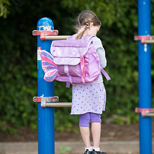 Bixbee Kids Backpack, Water Resistant Backpack for Girls & Boys with Pockets, Durable Zippers & Easy Carry Design - Perfect Size Children's Bookbag for School and Travel in Sparkalicious Purple